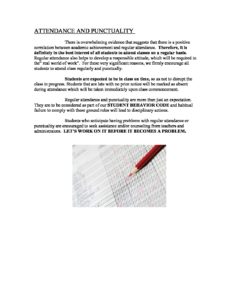 Attendance and Punctuality - Eleanor Hall School